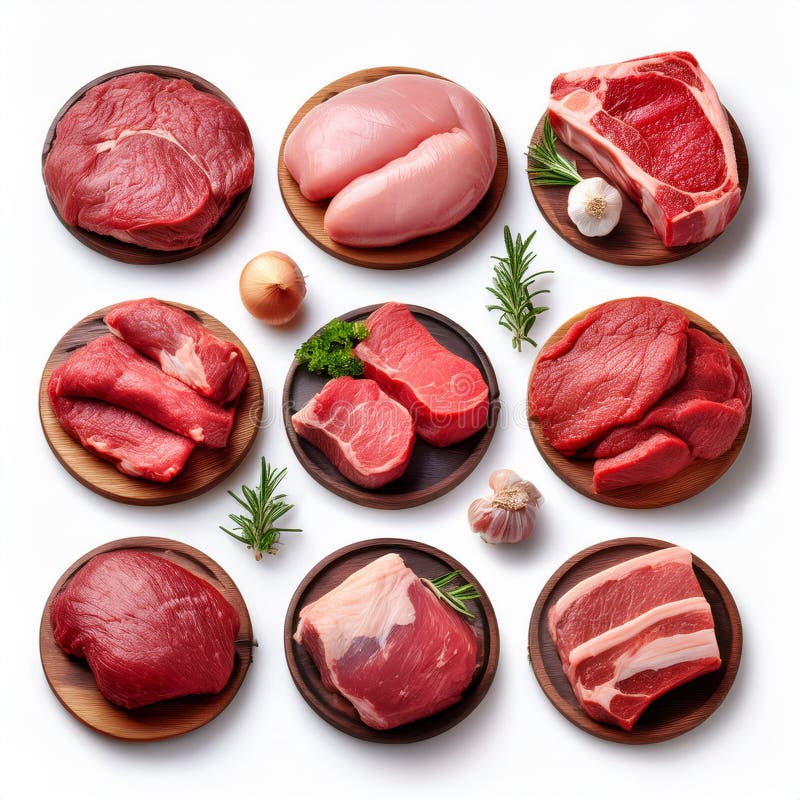 Different Part of Meal on White Background Stock Illustration ...