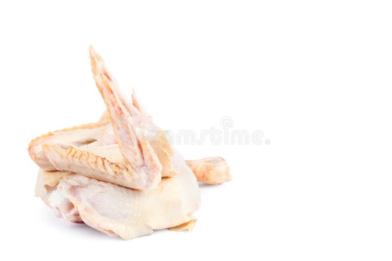 Different Parts of a Chicken on a White Background. Stock Image - Image ...