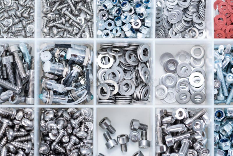 Different Parts Sorted in a Box Stock Image - Image of toolbox ...