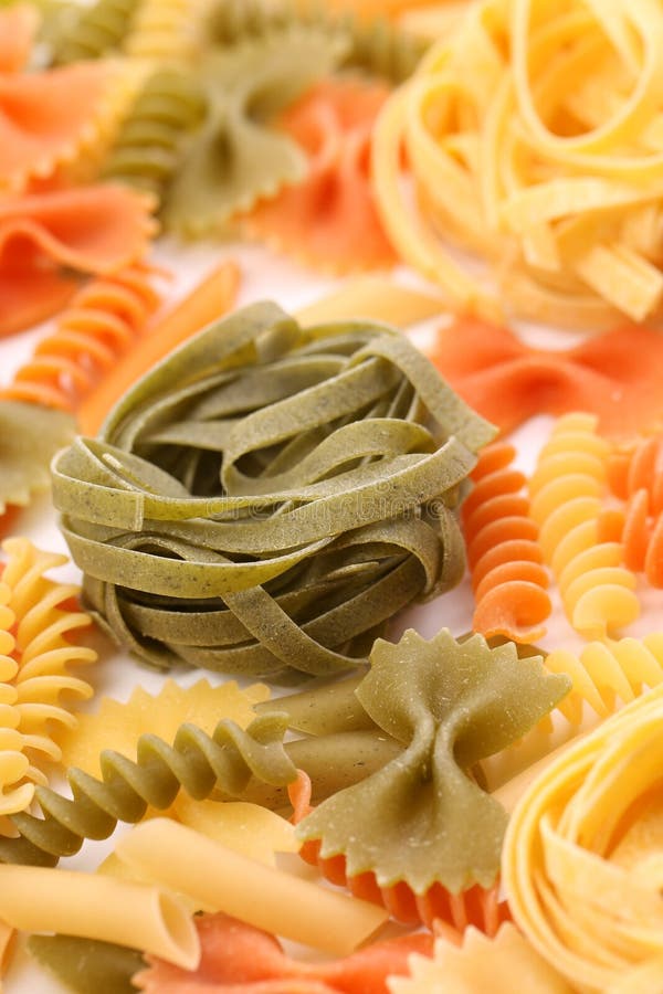 Different Pasta in Three Colors Stock Photo - Image of tricolori ...