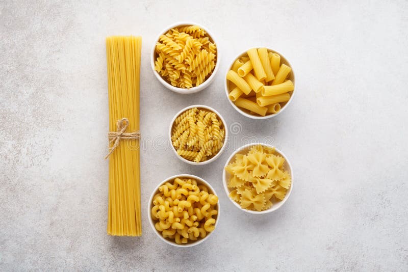 Pasta Varieties stock photo. Image of fusilli, penne - 51642854