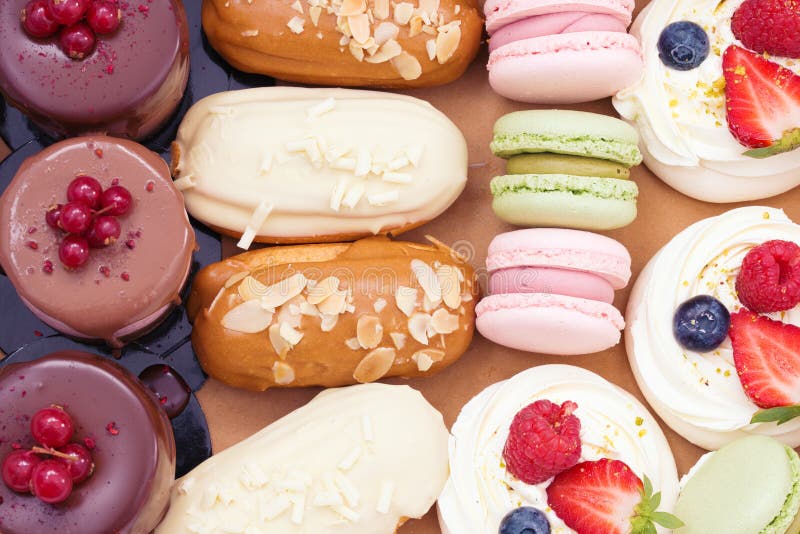 Different Pastry or Cakes Assortment Plate Stock Photo - Image of cakes ...