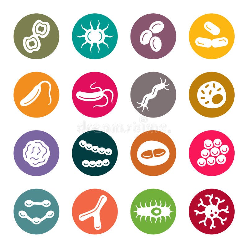 Microbes Types Vector Icon Set Stock Vector - Illustration of icon ...