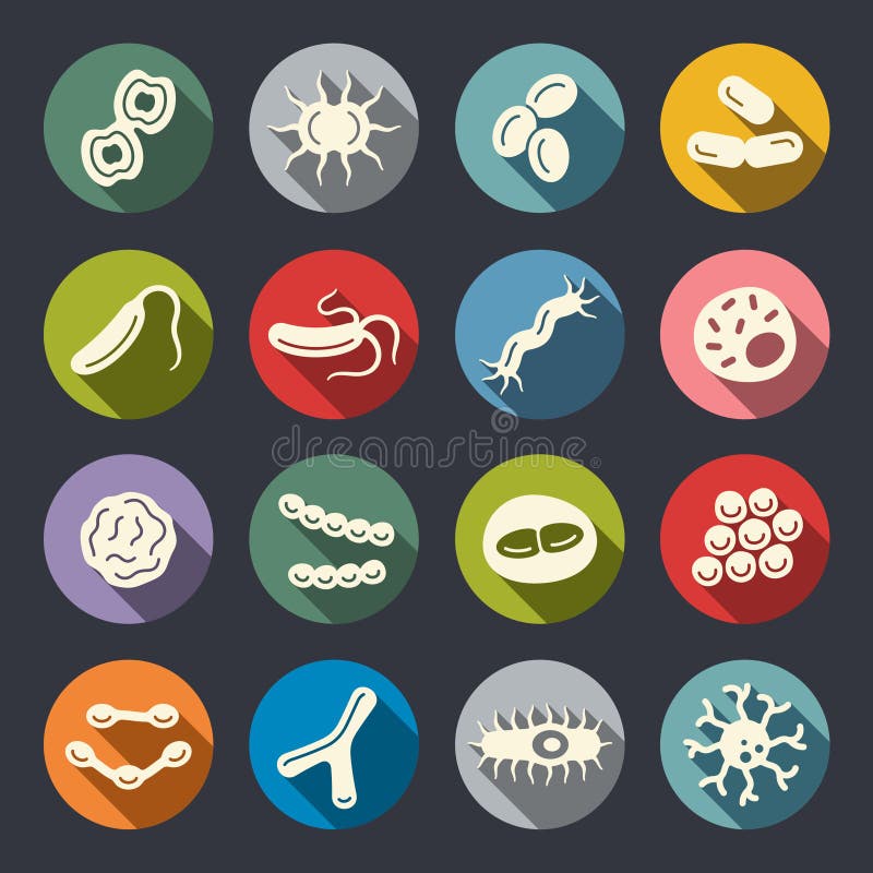Microbes Types Vector Icon Set Stock Vector - Illustration of icon ...