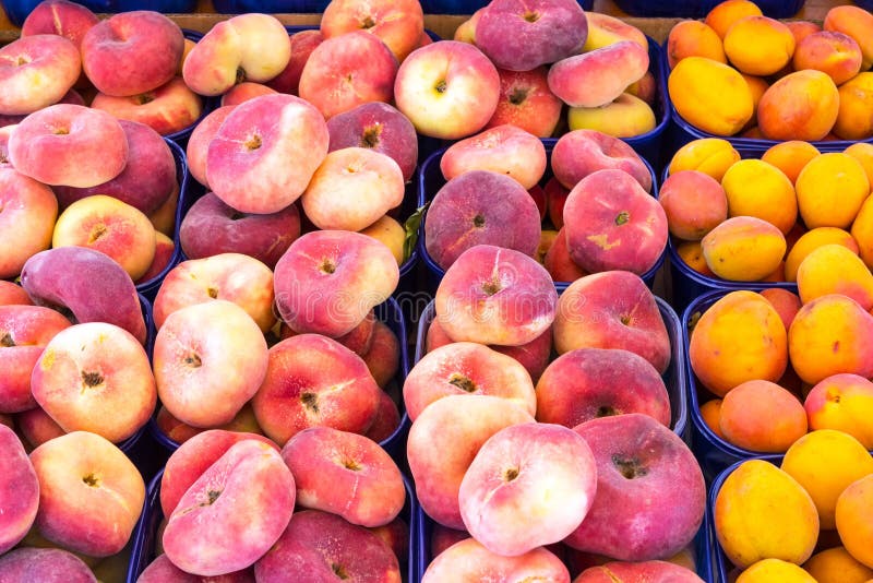 Different peaches for sale stock image. Image of plenty - 76355981