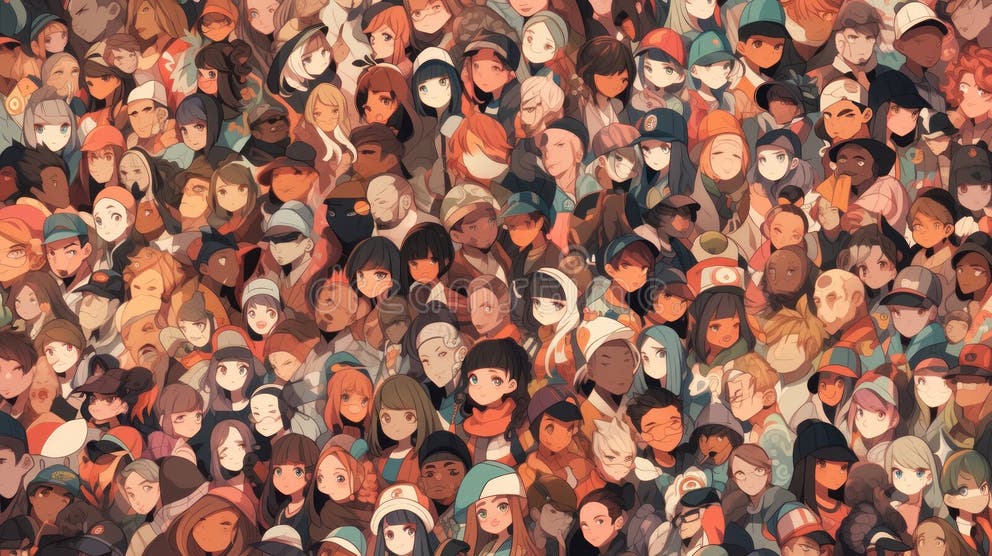 Different People Faces Pattern. Collage from Different People ...