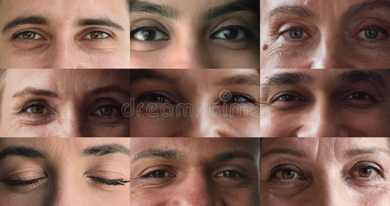 Different People Looking at Camera, Close Up Collage View Stock Video ...