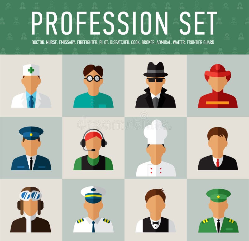 Different People Professions Characters Set Stock Vector - Illustration ...