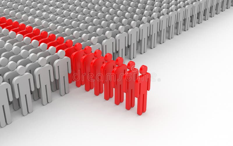 Different People. Red Crowd Stock Illustration - Illustration of ...