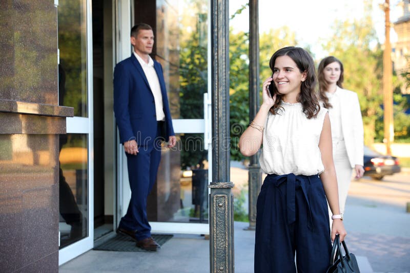 Different People Walking on Modern City Street Stock Photo - Image of ...