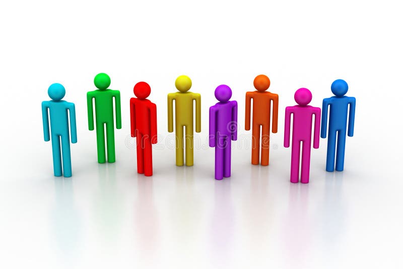 Different Peoples in a Team Stock Illustration - Illustration of ...
