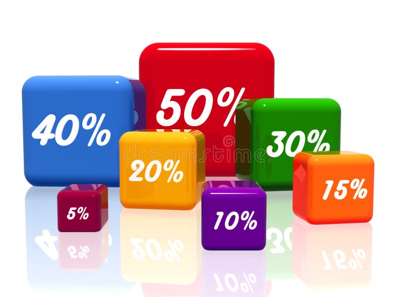 Different Percentages in Color Stock Illustration - Illustration of ...