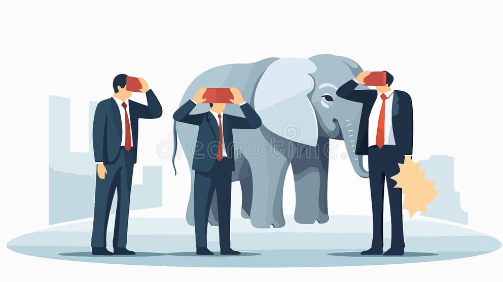 Different Perceptions Concept. Blindfolded Businessperson Stock Vector ...