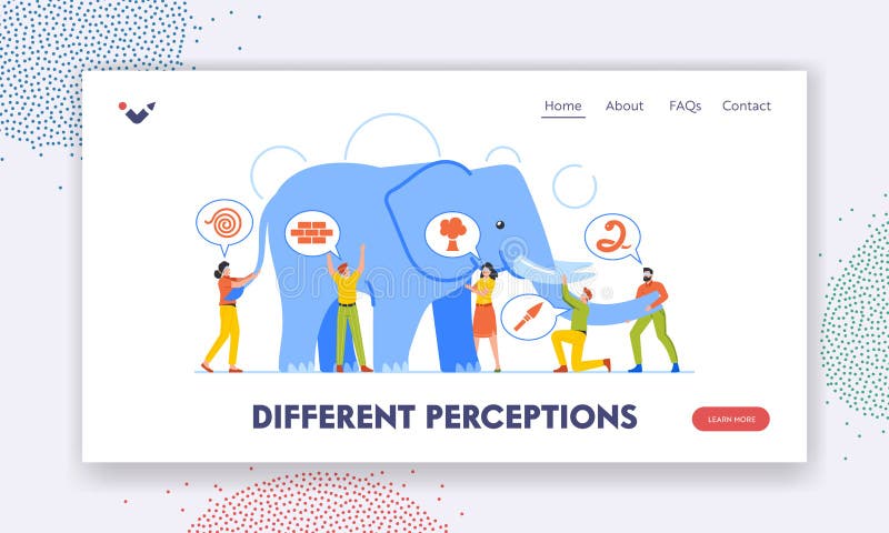 Different Perceptions Landing Page Template. Blindfolded People ...