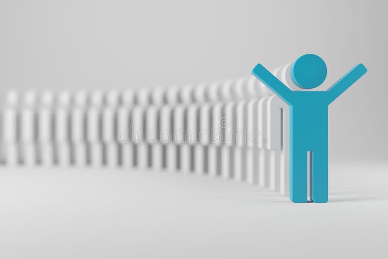 Different Person in a Crowd. Unique Individuality Concept Stock ...