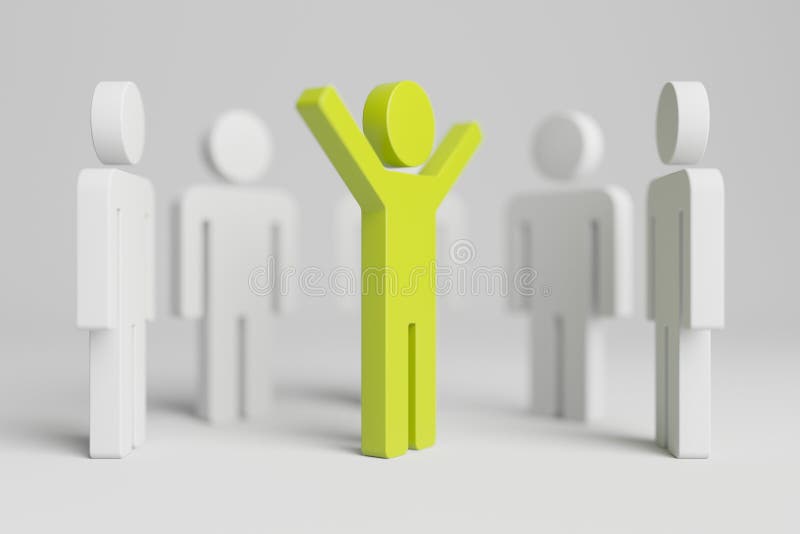 Different Person in a Crowd. Unique Individuality Concept Stock ...