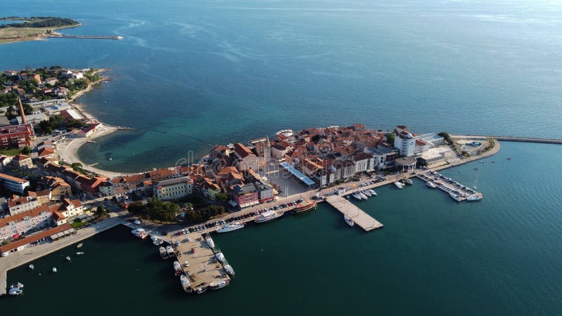 Different Perspective of Town Called Umag Dron Photo Stock Image ...