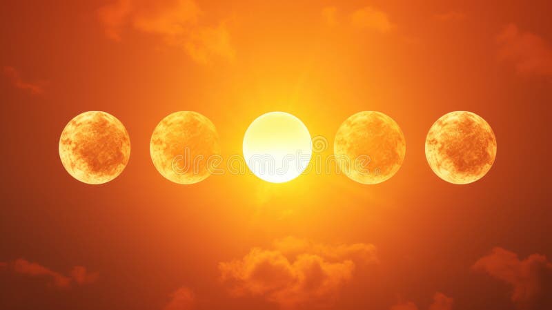 Different Phases of the Moon in the Night Sky, Suitable for Educational ...