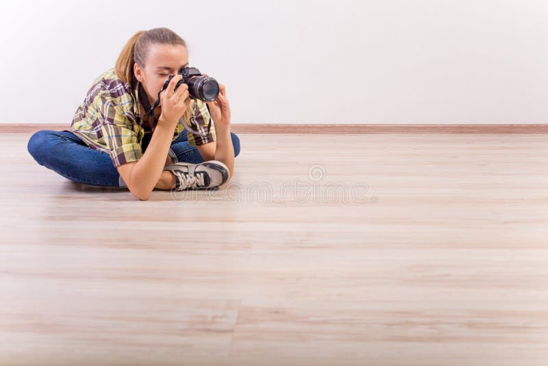 Different Photographer Poses: Bending, Squatting, Lying Down Stock ...