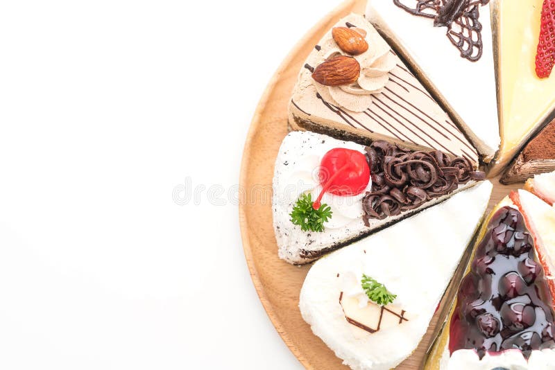 Different pieces of cake stock image. Image of spongecake - 107480501