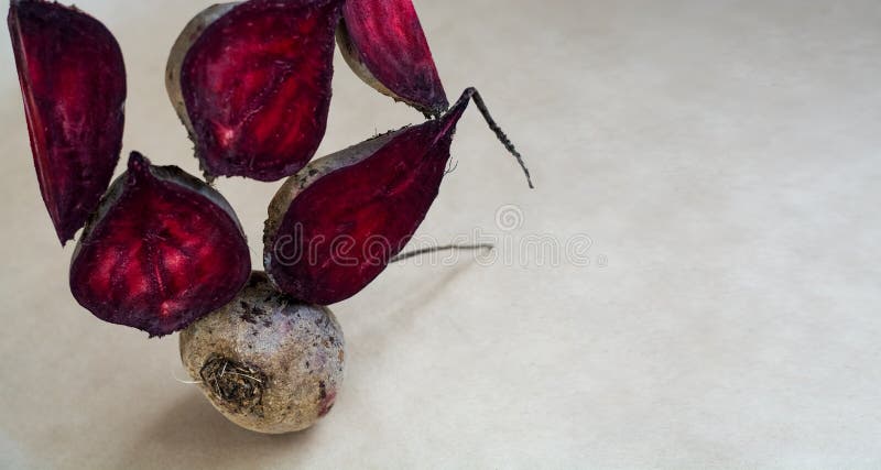 Different Pieces of Fresh, Raw, Red Beet in Section in Unusual ...