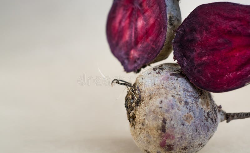 Different Pieces of Fresh, Raw, Red Beet in Section in Unusual ...