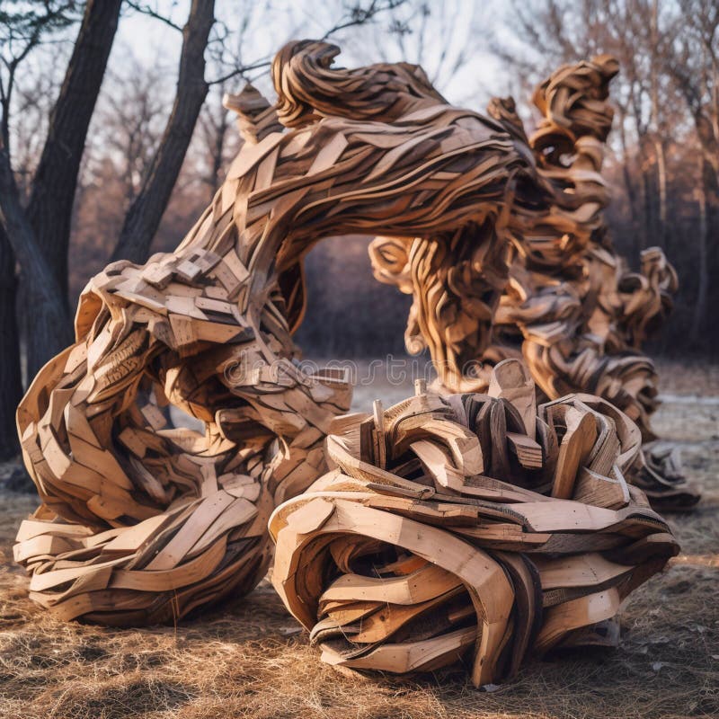 Different Pieces of Wood Were Twisted Together. Generative AI Stock ...