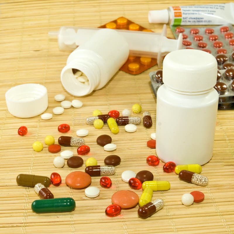 Different Pills on the Table Stock Image - Image of hospital ...