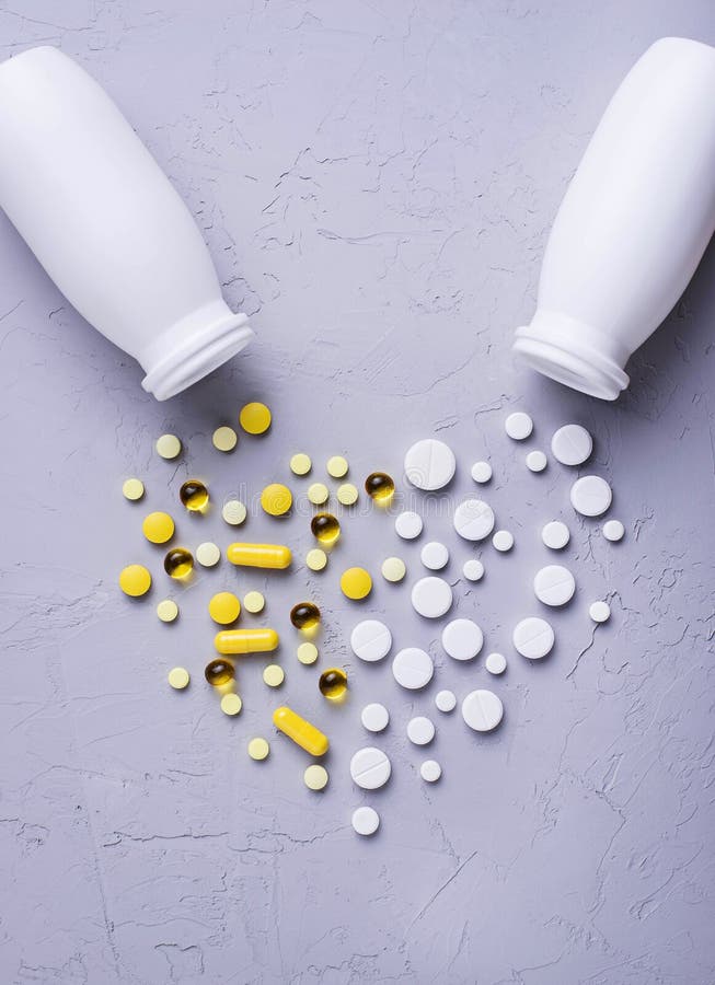 Different Pills, Tablets and Capsules. Assorted of Medicines Stock ...