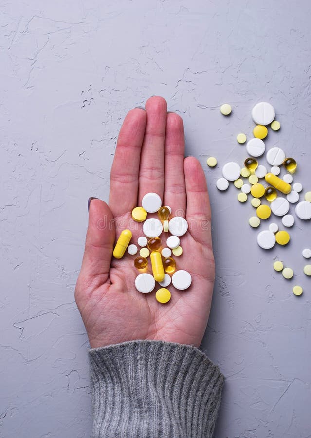 Different Pills, Tablets and Capsules. Assorted of Medicines Stock ...