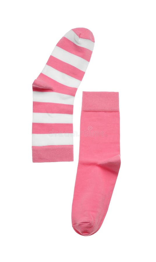 Different Pink Socks on White Background, Top View Stock Image - Image ...