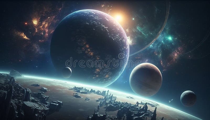 A Set of Different Planets in the Solar System, Including the Sun, the ...