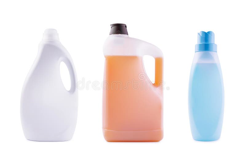 Different Plastic Bottles with Washing Liquid Stock Image - Image of ...