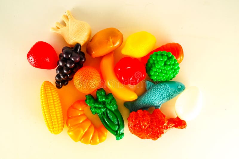 Different Plastic Fruits for Decoration Stock Image - Image of ripe ...