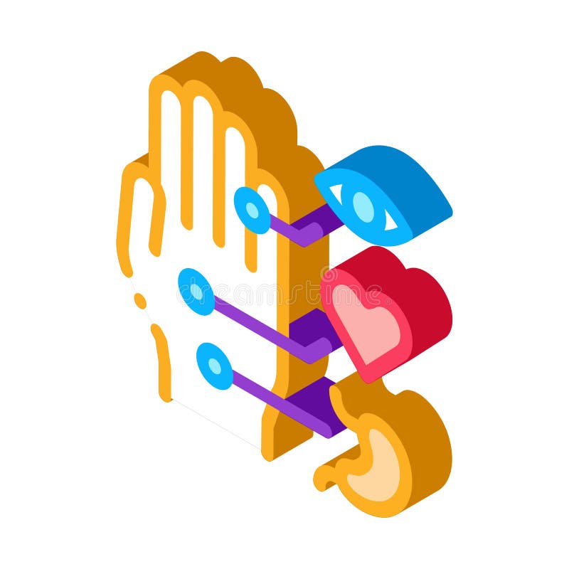 Different Points of Impact of Organs on Arm Isometric Icon Vector ...