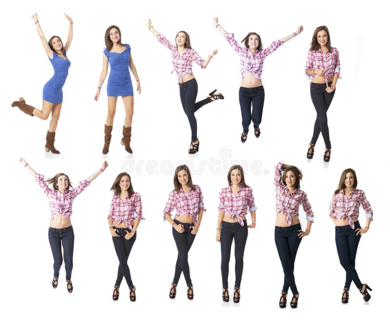 Different Poses of a Young Pretty Woman for Designers Stock Image ...