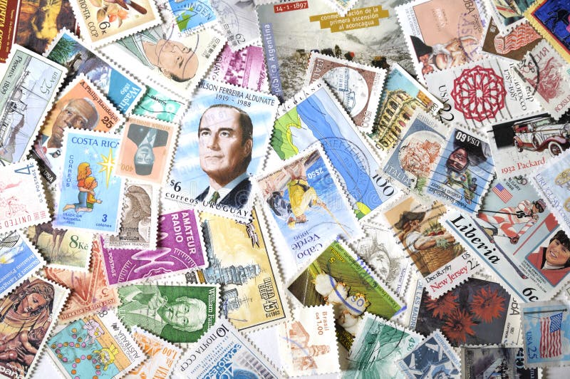 Postage Stamps of Different Countries Editorial Stock Photo - Image of ...