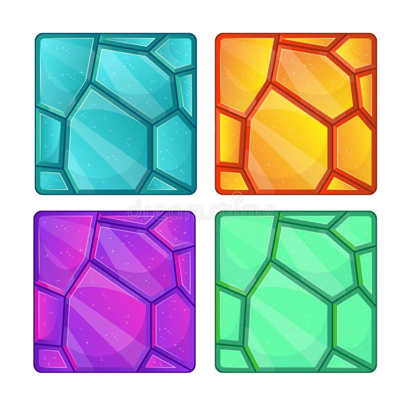 Different Precious Stone Textures for the Game. Vector Illustration ...