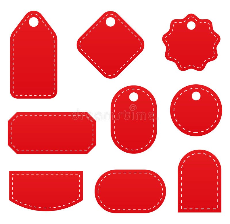 Price Tag Labels Set. Vector Sale Cardboard Paper Gift Blank Pricetag ...
