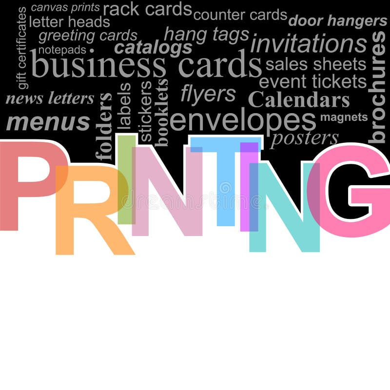 Different Printing Services and Products Stock Image - Image of banners ...