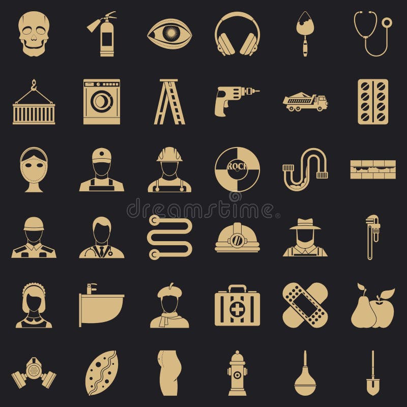 Different Profession Icons Set, Simple Style Stock Vector ...
