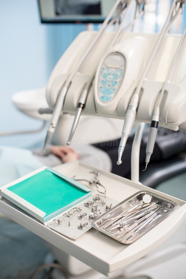 Professional Dental Instruments in a Dentist`s Office Stock Photo ...