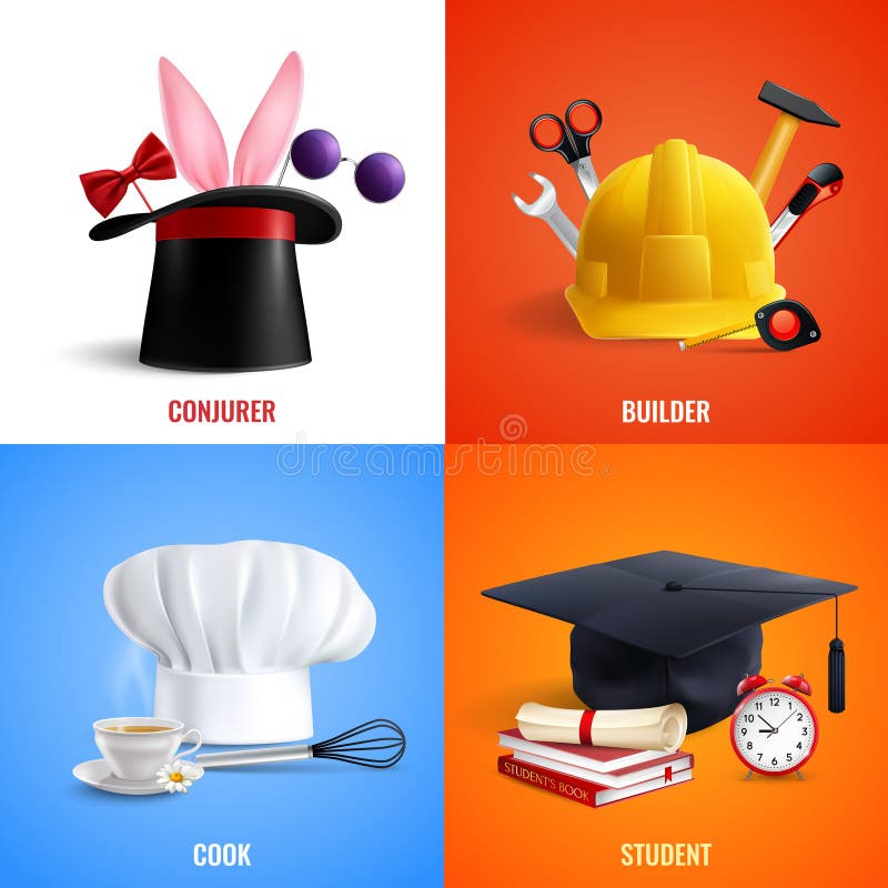 Different Job Hats Stock Illustrations – 124 Different Job Hats Stock ...