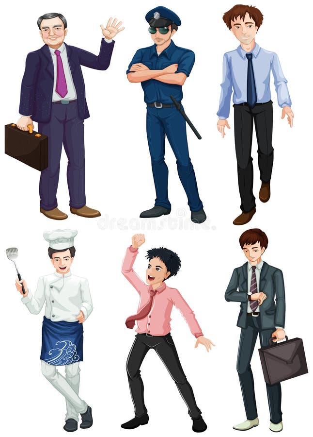 Different Professions of Men Stock Vector - Illustration of background ...