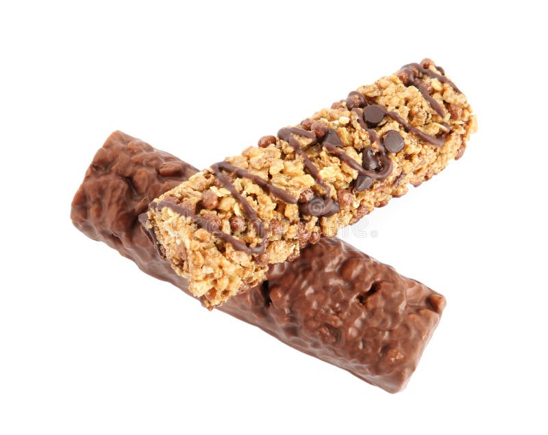 Different Protein Bars on White Background, Top View. Healthy Snack ...