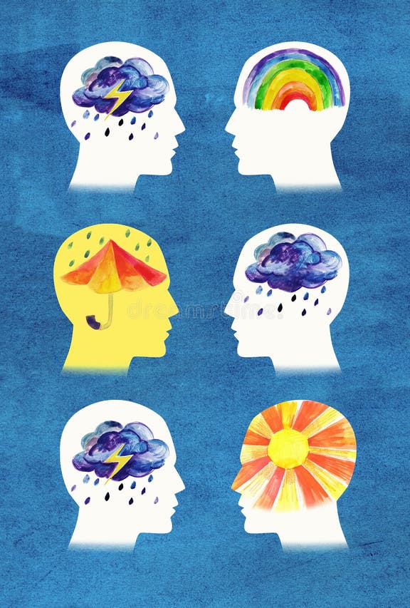 Different psyche people stock illustration. Illustration of rainbow ...
