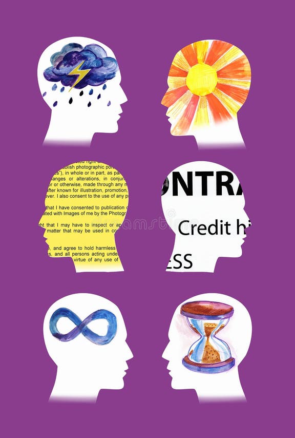 Different psyche people stock illustration. Illustration of cloud ...