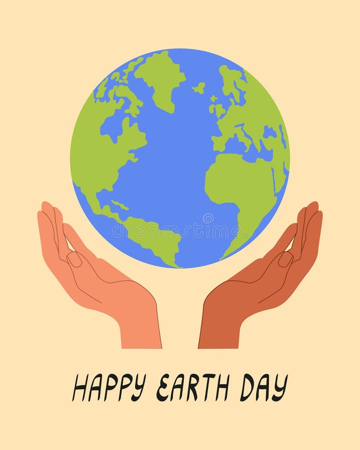 Different Race Hands Holding Earth Globe Poster, Banner. Save the ...