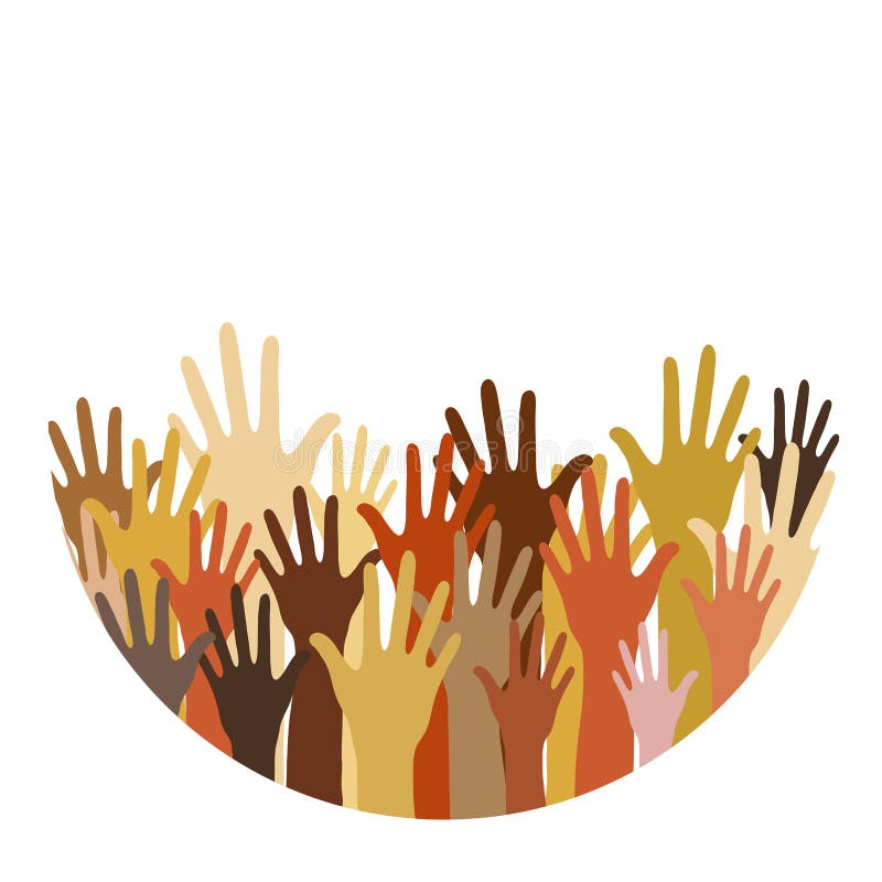 Diversity Multicolored Hands from Empty Center Round Frame. Stock ...