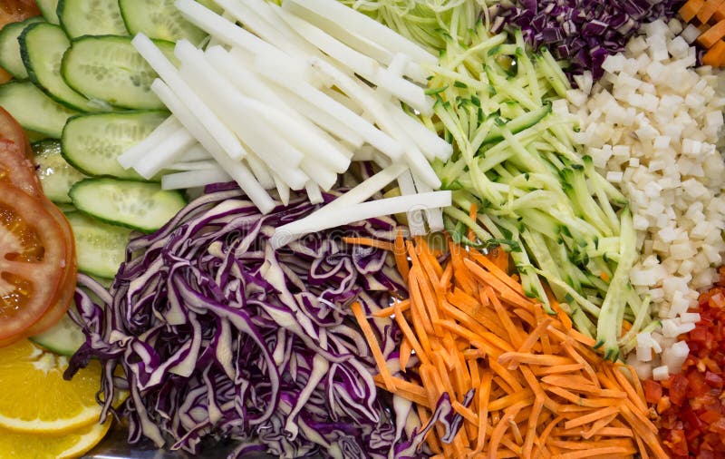 Different Raw Shredded Vegetables As an Example of a Healthy Diet Stock ...
